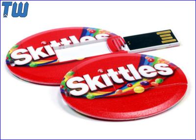 China Full Color UV Digital Printing 128GB USB Pendrives Special Oval Card for sale