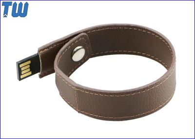 China Pure Leather Bracelet Wristband 1GB Thumbdrive Disk Device Customized for sale