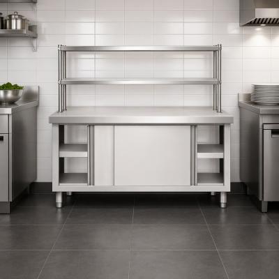 China Stainless Steel Work Table with 500 kg/㎡ Load Capacity Sliding Door Design and Stainless Steel 201/304 Construction for sale