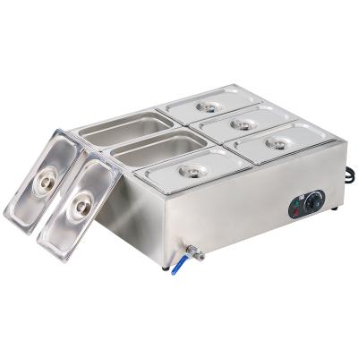 China Electric Food Warmer Bain Marie Buffet Server with 1200W Power and 6 L Capacity in Stainless Steel for sale