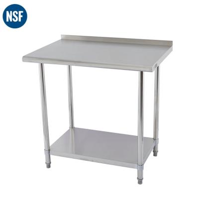 China Flexible Stainless Steel Worktables with NSF Certification Adjustable Lower Shelf and Stable Foot Pegs Designed for Food Industry for sale