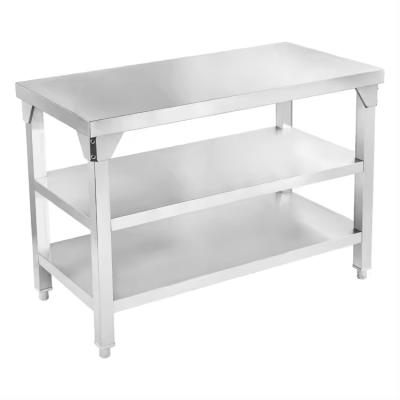 China Smart Storage Stainless Steel Worktables With Three Tier Open Shelves To Improve Organization And Food Preparation Speed for sale