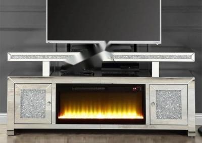 China Noralie Mirrored Design Electric Fireplace TV Stand with Contemporary Mantle Structure for sale