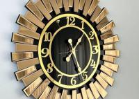 China Opulent Copper Mirror Wall Clock with Silent Movement and Customizable Design for sale