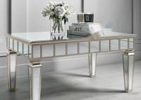 China Mirrored Finish Coffee Table with Gold Detailing and MDF Material for sale