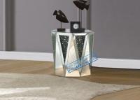 China JSF565 Octagonal Top Coffee Table with Triangular Base and Crystal Inserts for sale