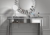 China JS0321 Crushed Diamond Mirrored Silver Finish MDF Side Table Dressing Table for sale