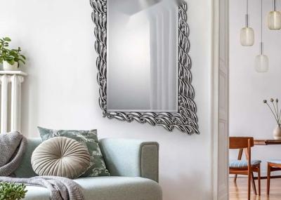 China Bevelled Central Mirror with Chrome Acrylic Frame Decorative Wall Mirror 93X122X3CM Size for sale
