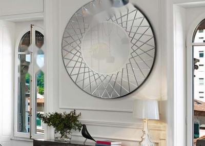 China Round Decorative Mirror with Bevelled Edge and Black MDF Back in 30 cm Frame Width for sale