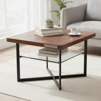 China JSF565 Octagonal Top Coffee Table with Triangular Base and Crystal Inserts for sale