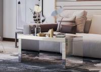China JS-CT12 Mirrored Block Coffee Table with Brown Tinted Mirror and Marble Patchwork Inlay in Rectangular Block Structure for sale
