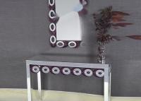 China Modern Design Wall Mounted Console Table With Silver Mirror Finish For Entryway for sale
