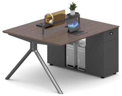 China Computer Desk with Privacy Screen and Side Cabinet-Desks for sale