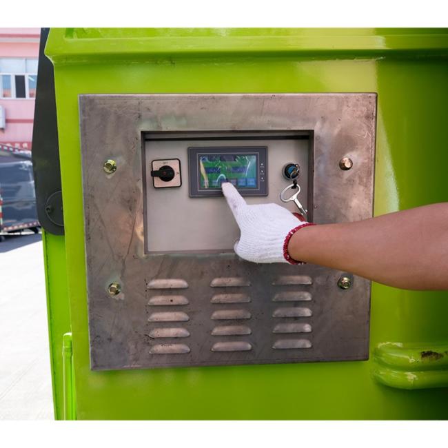 Mobile waste compactor rear view