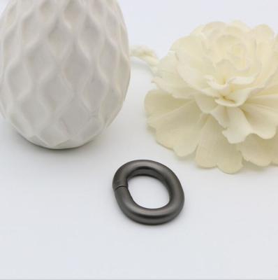 China Supply different size 20 mm gunmetal color metal iron oval ring buckle for sale