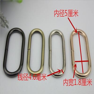 China High quality 50 mm hanging nickel metal welding iron oval rings for bags for sale