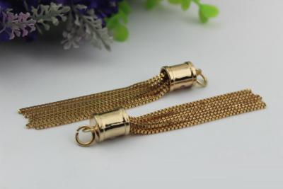 China Supplier Custom Handbag Hardware Gold Bell Bucket Hanging Metal Charms with Tassel for sale