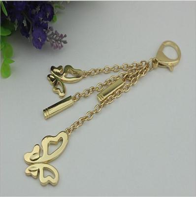China New design light gold butterfly shape handbag decorative hanging fitting with hooks for sale
