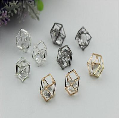 China Handmade DIY metal zinc alloy gold nickel 17mm rhombus type diamond ball pendant for sale