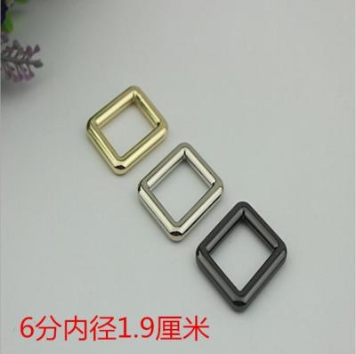 China Shiny nickel zinc alloy 3/4 inch rectangle metal ring buckle for bags for sale