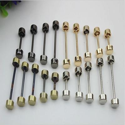 China DIY bag accessories all kinds of size gunmetal color metal light gold dumbbell barbell rivet stud for bags for sale