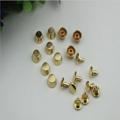 China Fashion accessory plain gold color 8 mm round metal decorative rivets for handbags for sale