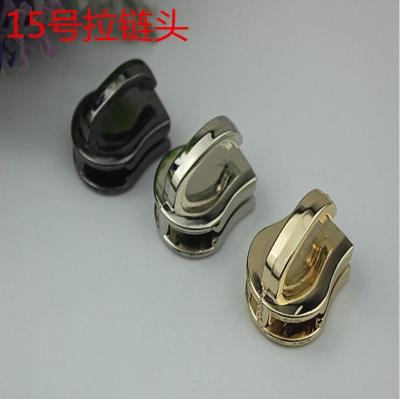 China Eco-friendly zinc alloy bag accessories nickel color metal train head zipper slider 15# for sale