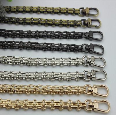 China DIY novelty design iron material light gold color 120 mm length bag chain with hooks for sale