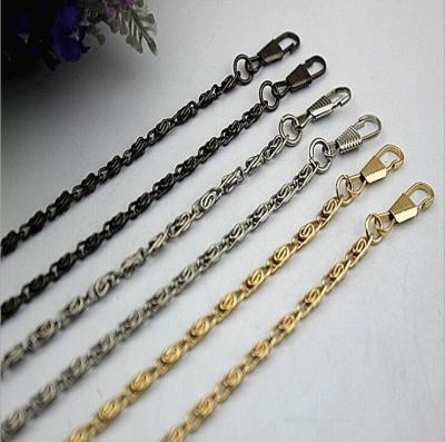 China Customized factory reasonable price 3 color 120 mm iron metal chain cross body bag with snap hooks for sale