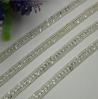 China Bag hardware custom iron diamond decorative width 9 mm silver color metal bag chain for sale