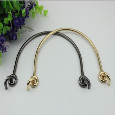 China Leather bag hardware gunmetal color 150 mm zinc alloy handbag metal handle for sale