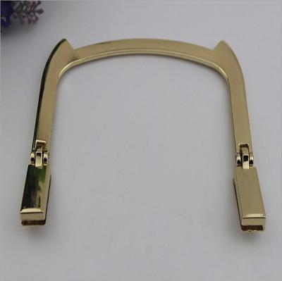 China Hardware bag accessories zinc alloy light gold 105 mm canvas tote bag leather handle for sale