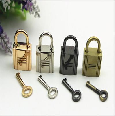 China Fashion nickel color zinc alloy metal bag decorative lock with key for handbags for sale