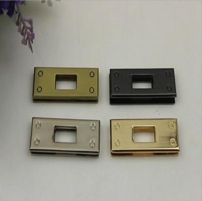 China Quality leather craft handbag metal square twist lock accessories with light gold for sale