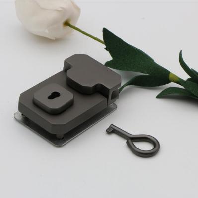 China Luggage hardware accessories gunmetal color metal square plug lock for wooden box for sale