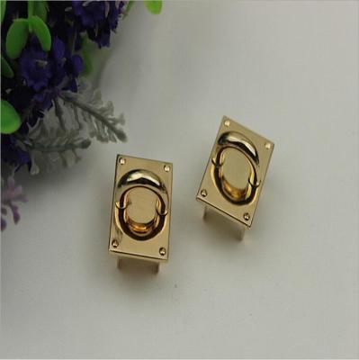 China Good quality light gold decoration fitting handbag  lock bottom parts for leather for sale