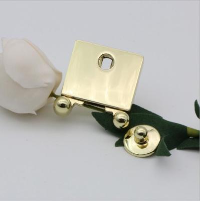 China Nickel Free Light Gold Bag Accessories Metal leather bag lock push locks for handbags for sale