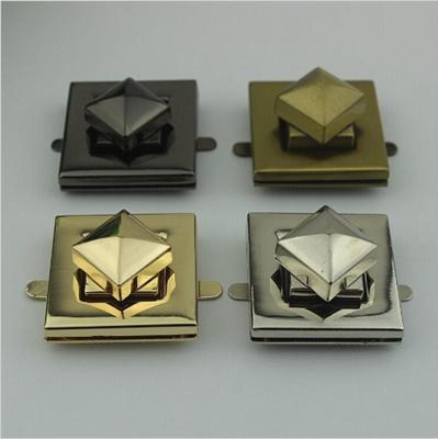 China Newest Bag hardware zinc alloy 4 colors square handbag twist locks for sale