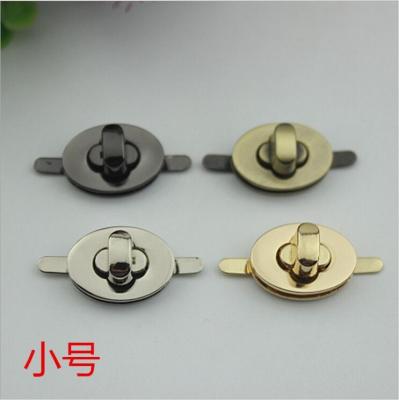 China China handbag hardware silver color oval shape small twist turn lock for sale