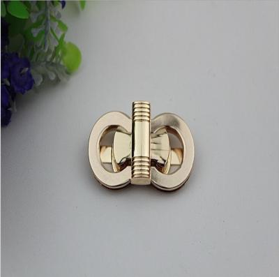 China Custom butterfly shape light gold purse twist lock turn lock fastener for sale