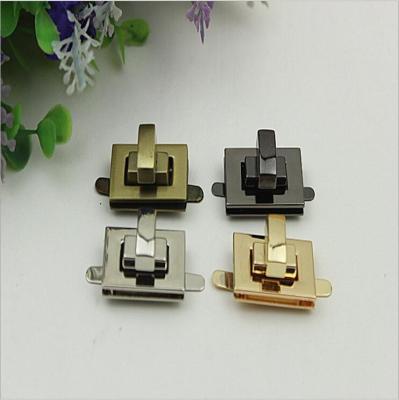 China GZ factory production multi-colors square shape zinc alloy bag twist lock hardware for sale