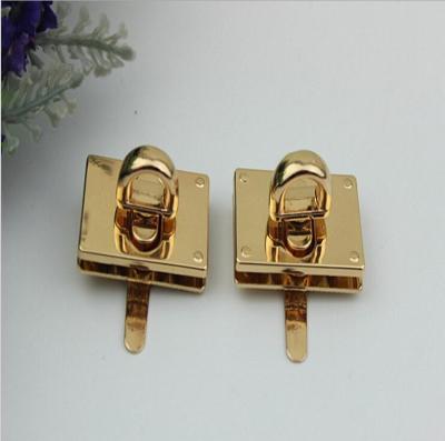 China Bag making accessories shiny gold metal handbag twist turn lock for sale