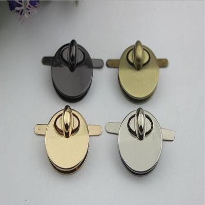 China US style zinc alloy round shape metal nickel chrome twist lock purse hardware for sale