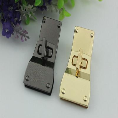 China Special custom fashion bag accessory gold metal twist turn lock with nickel free for sale