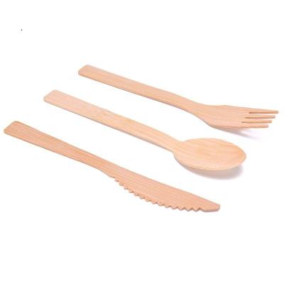 China Bamboo cutlery set complete with a spoon, knife and fork  for sale