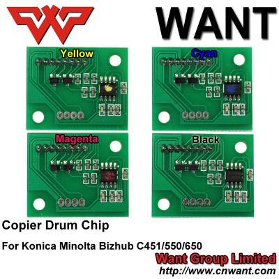 China drum chip C451 C550 C650 drum chip use For Konica Minolta Bizhub C451 550 650 drum unit BK C M Y for sale