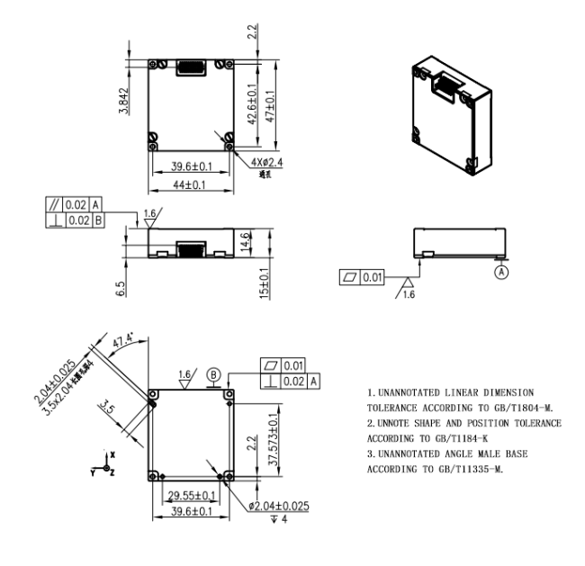 16488D MEMS IMU outline and structure diagram