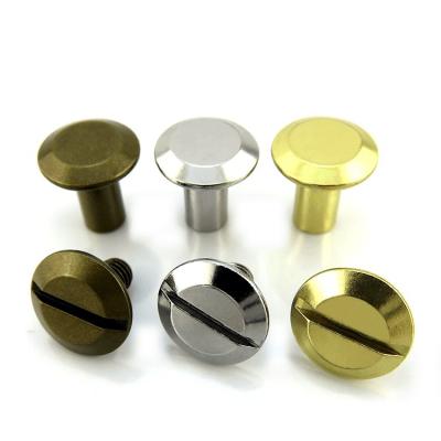 China HEX Head Style Solid Brass Flat Head Chicago Screw Rivets for Leather Craft Versatile for sale