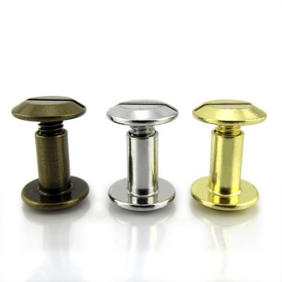China Customizable Slotted Brass Chicago Screw Metric Measurement For Belt Buckle for sale