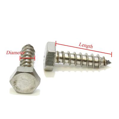 China SS316 M12 Stainless Steel Hex Head Coach Screw With Self tapping Thread for sale